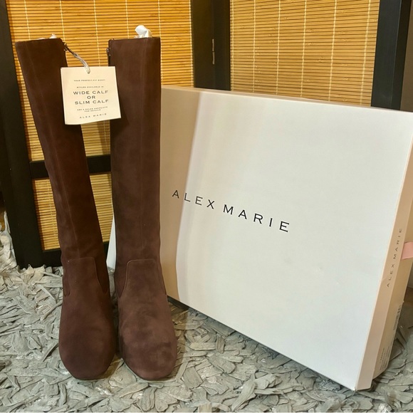 Alex Marie | Shoes | Alex Marie Prizelle Tall Shaft Brown Suede Boots ...